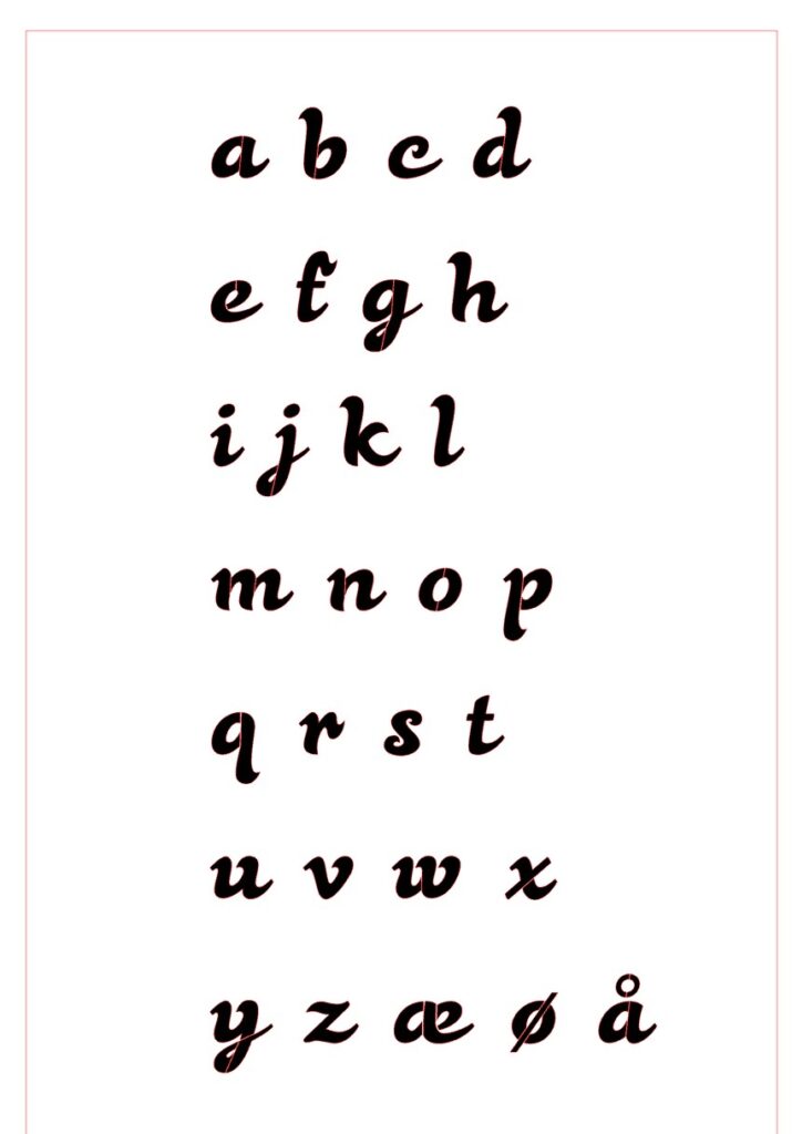 Kage Stencil - Bogstav og Tal Skabelon små bogstaver