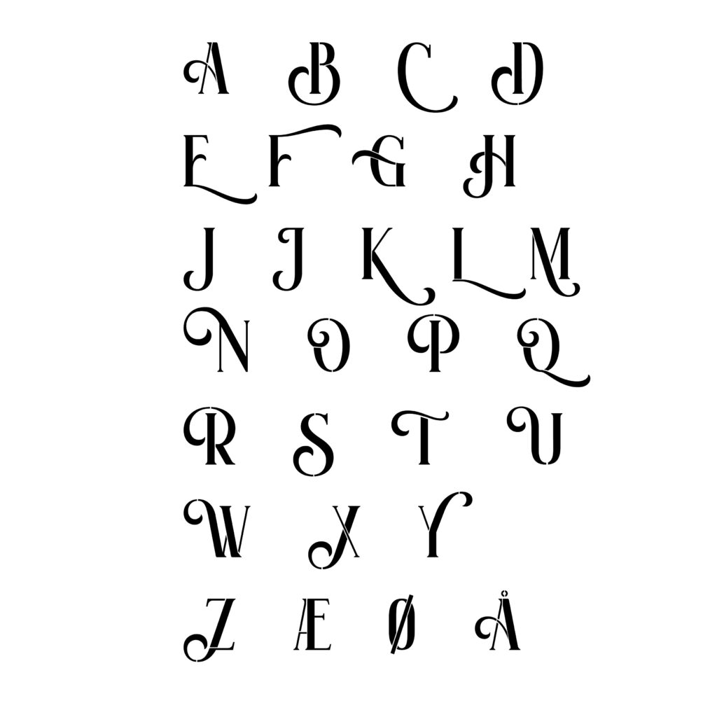 Bogstaver og tal skabeloner - Stencil-skabeloner